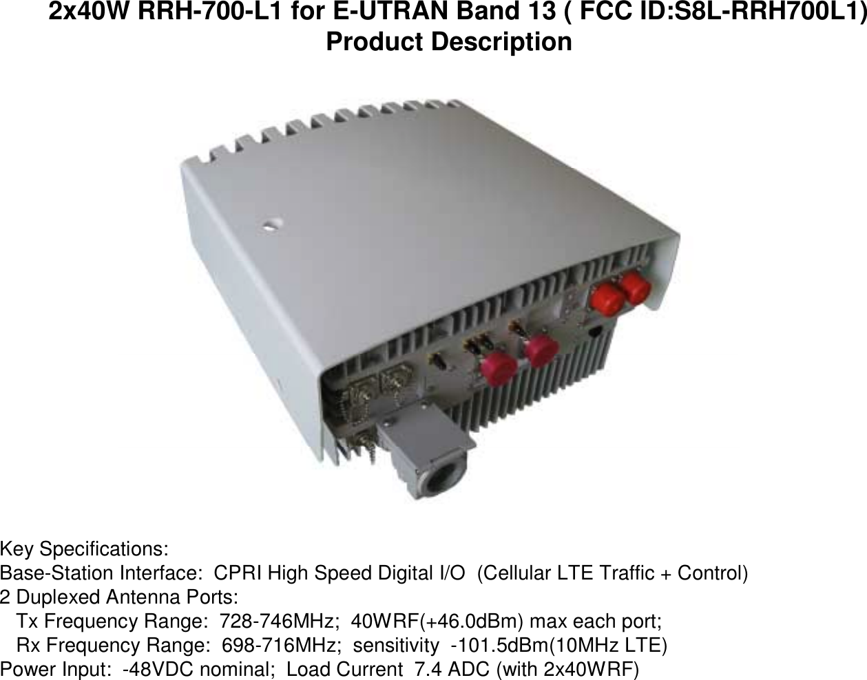 Andrew Base Station Subsystems Group RRH700L1 Remote Radio Head RRH ...