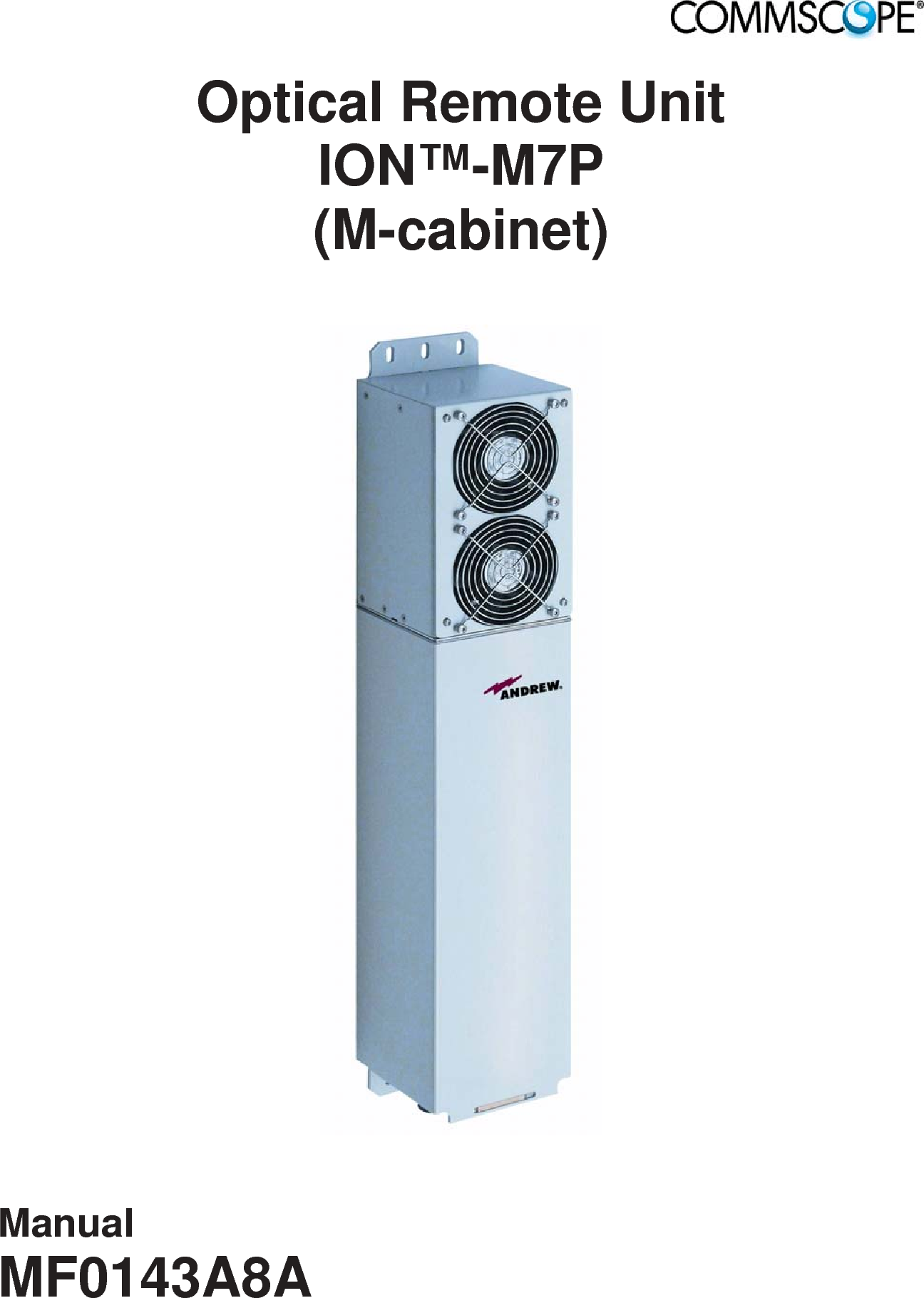 Andrew Wireless System IONM7P ION-M7P Repeater User Manual User s ...