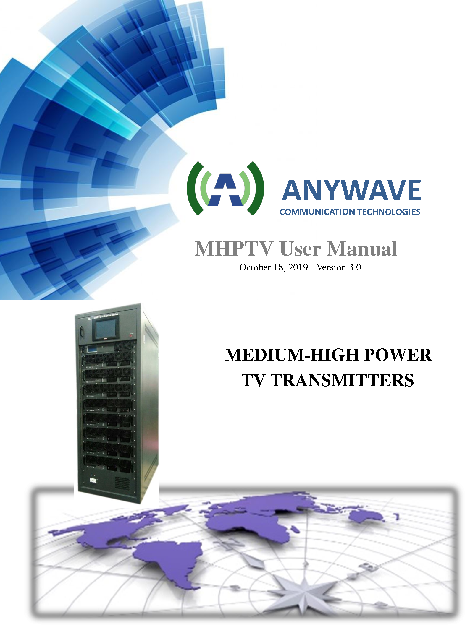 Anywave Communication Technologies MHPTV 8800W UHF ATSC DTV Transmitter ...