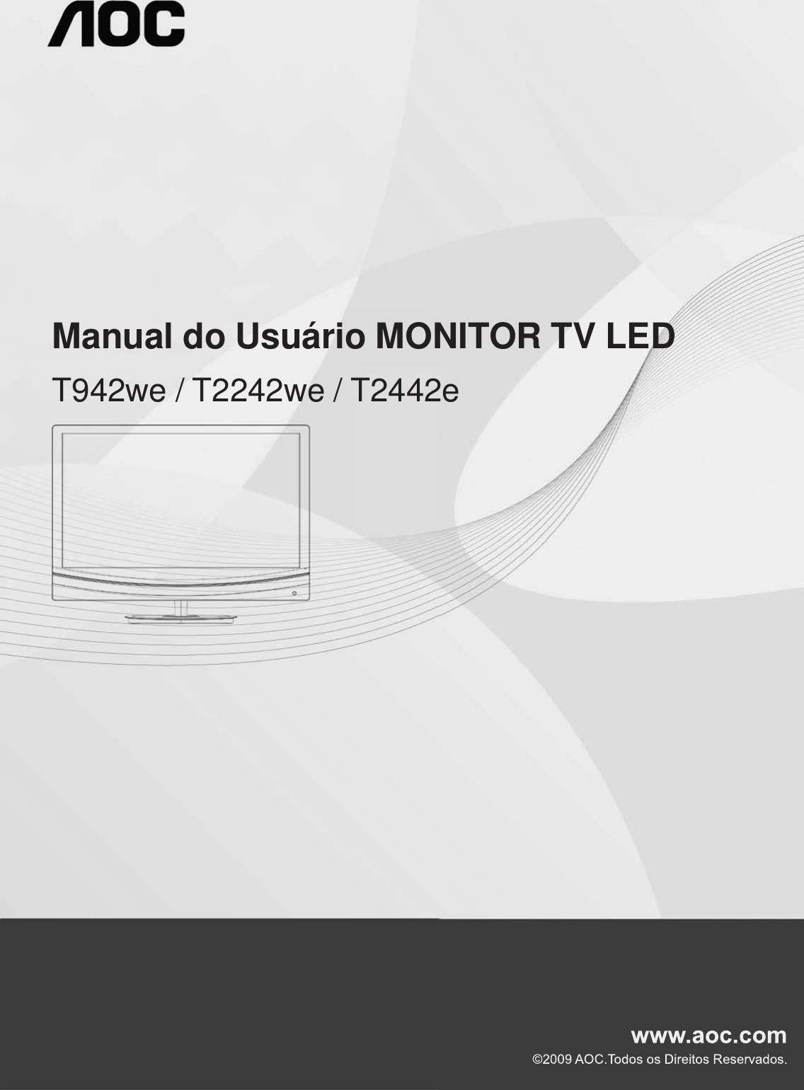 Aoc T2242We Users Manual T2442e Monitor User Guide Operating Instructions