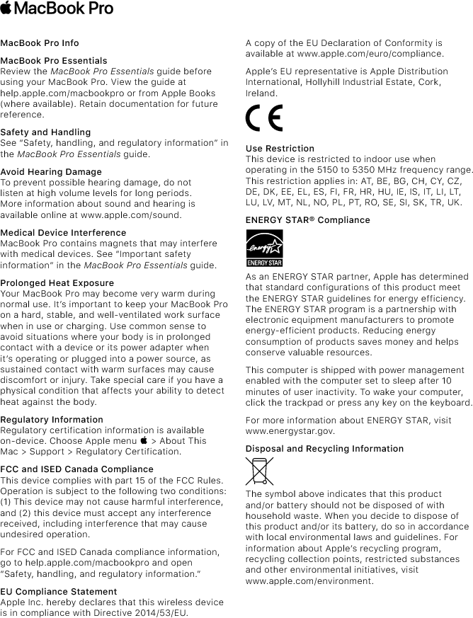 Apple A2159 Laptop computer User Manual