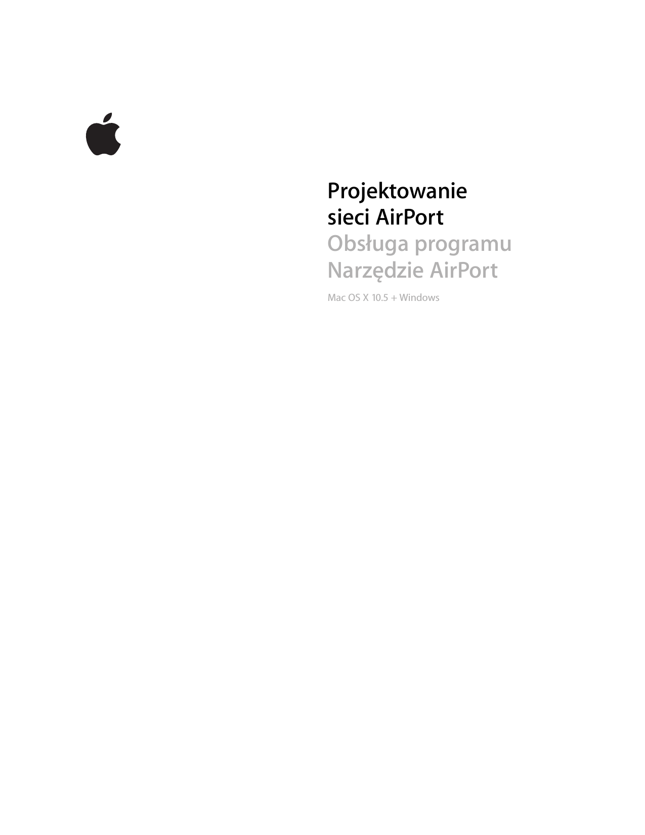 Apple AirPort PL1155 User Manual Narzędzie Air Port Mac OSXv10.5Leopard ...