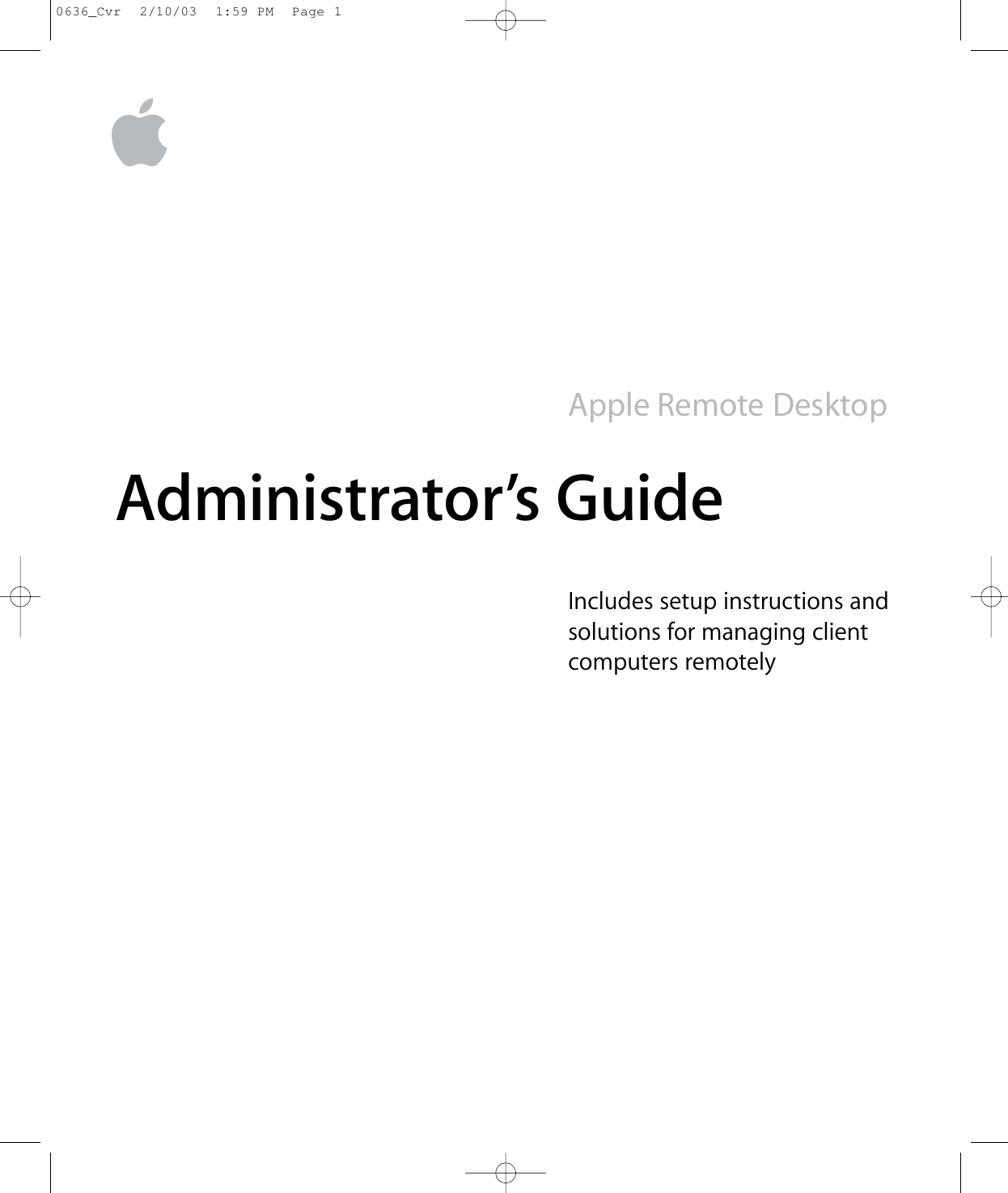 Apple Remote Desktop (1.2) Administrator's Guide (Manual) User Manual 1 ...