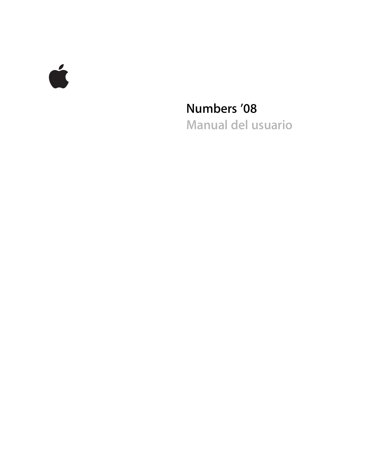 Apple Numbers Manual Del Usuario De User \'08 Numbers08