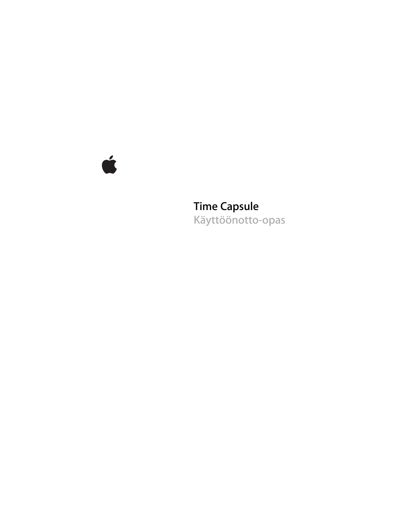 Apple Time Capsule Capsulen Käyttönotto opas User Manual Air Port 802 ...