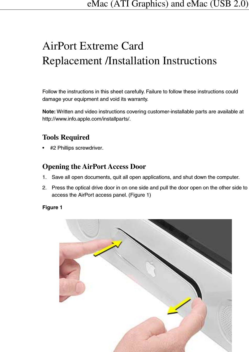 Apple EMac(ATIGraphics) CIP AirPort Card User Manual E Mac(ATIGraphics ...