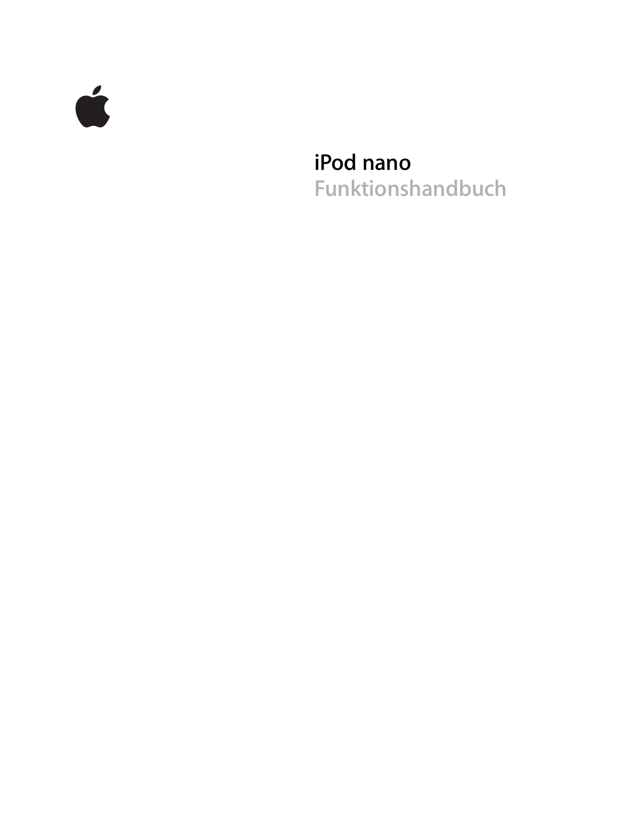 Apple IPod Nano (3. Generation) Funktionshandbuch User Manual I Pod (3rd Gen)