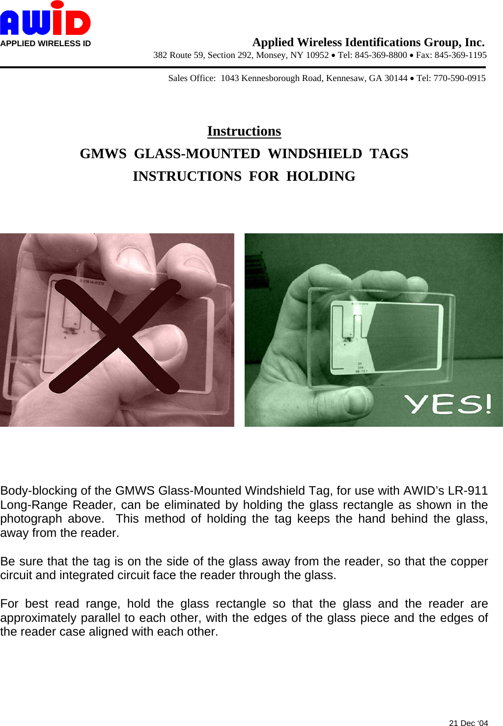 Applied Wireless Identifications Group R26EA011 LR-911 and 2010AR RFID ...