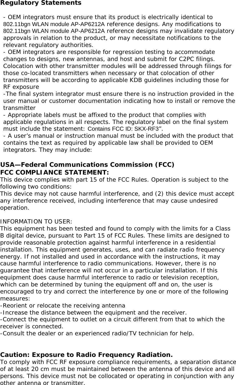 Appro Technology RF3 802.11bgn WLAN module User Manual DWM W069 NCC