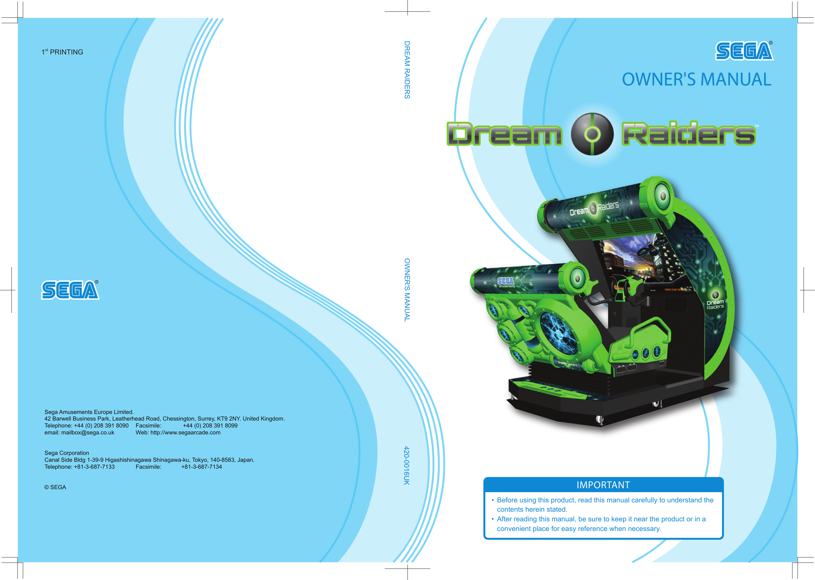 Arcade Dream Raiders Manual User
