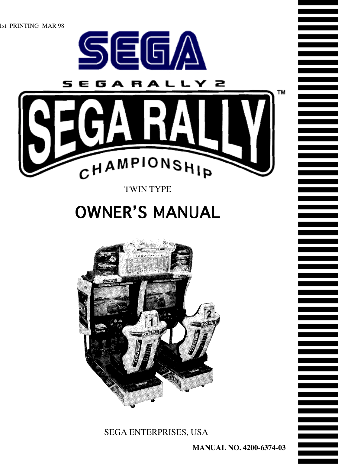 Arcade Sega Rally 2 Twin Manual 1.Rally2Twin User