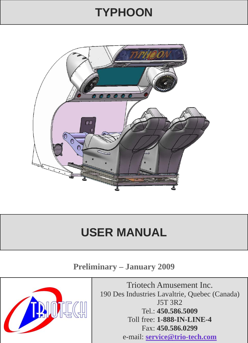 Arcade Typhoon Manual TYPHOON_MANUAL_1.2 User