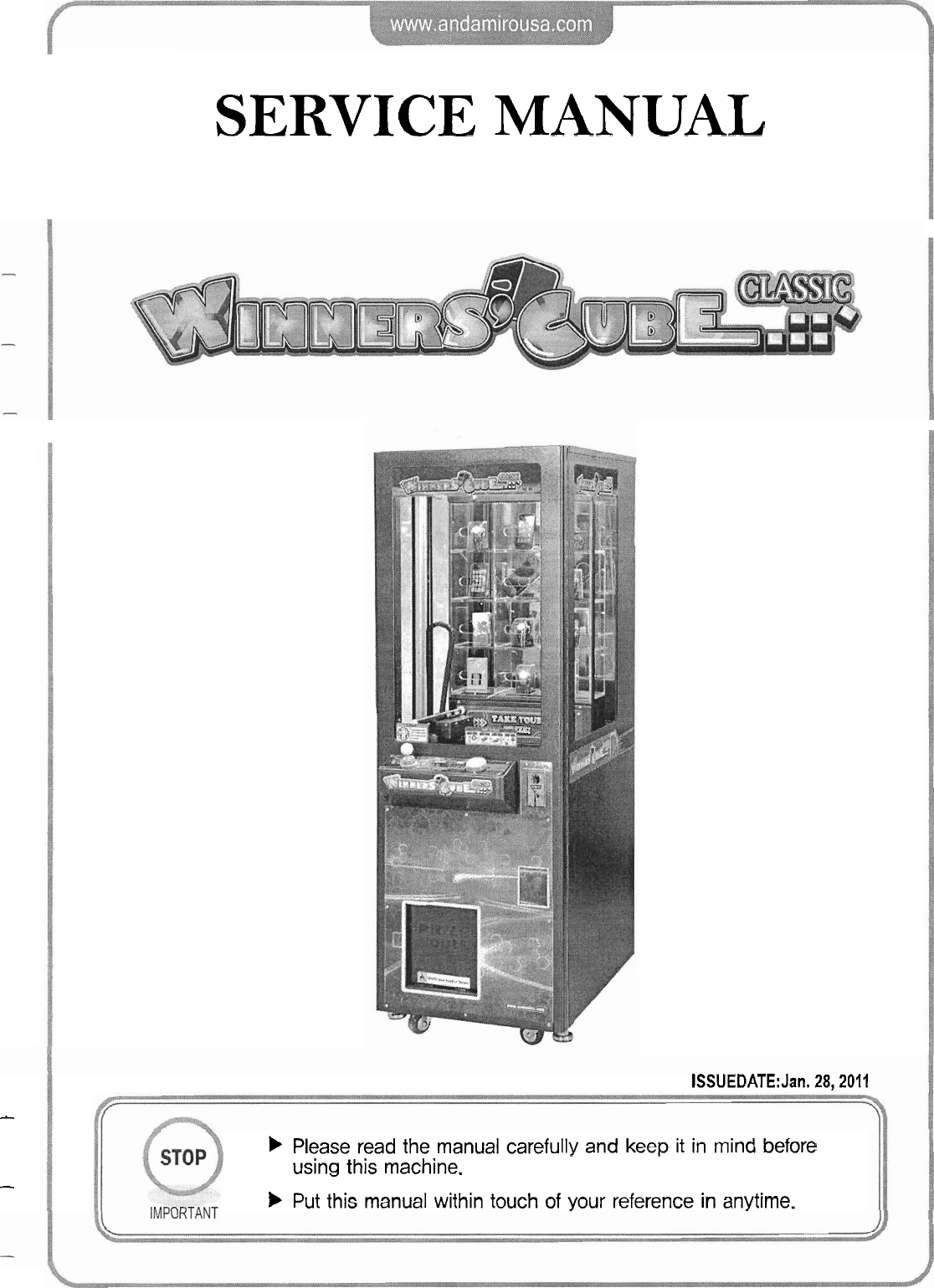 Arcade Winners Cube Classic Manual User