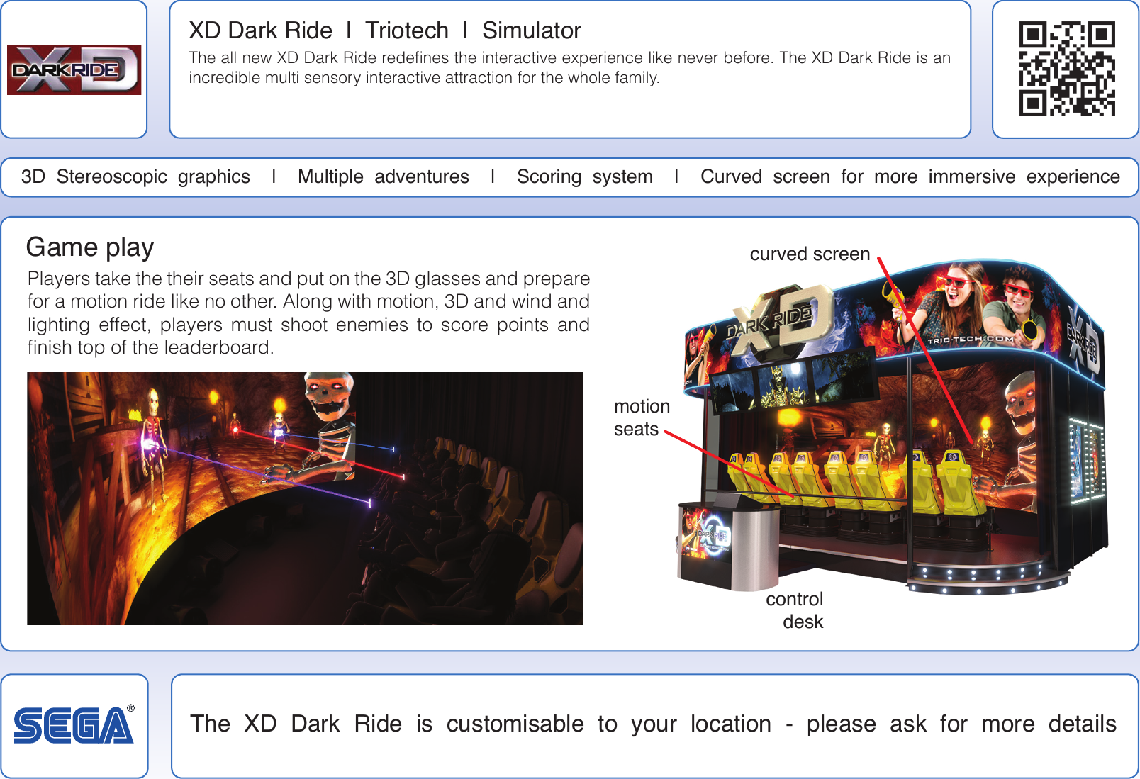 Arcade Xd Dark Ride Info Sheet User Manual
