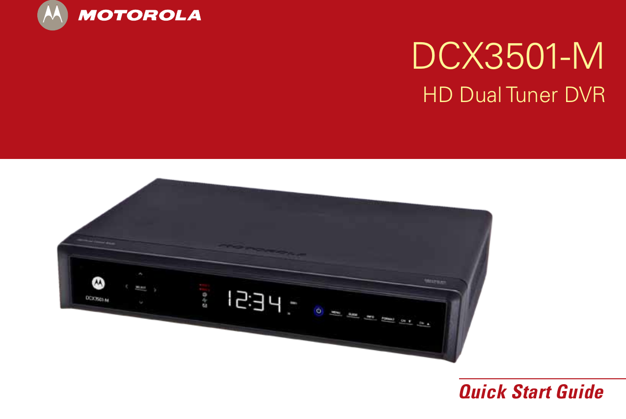 Arris DCX3501 M User Manual M: Quick Start Guide