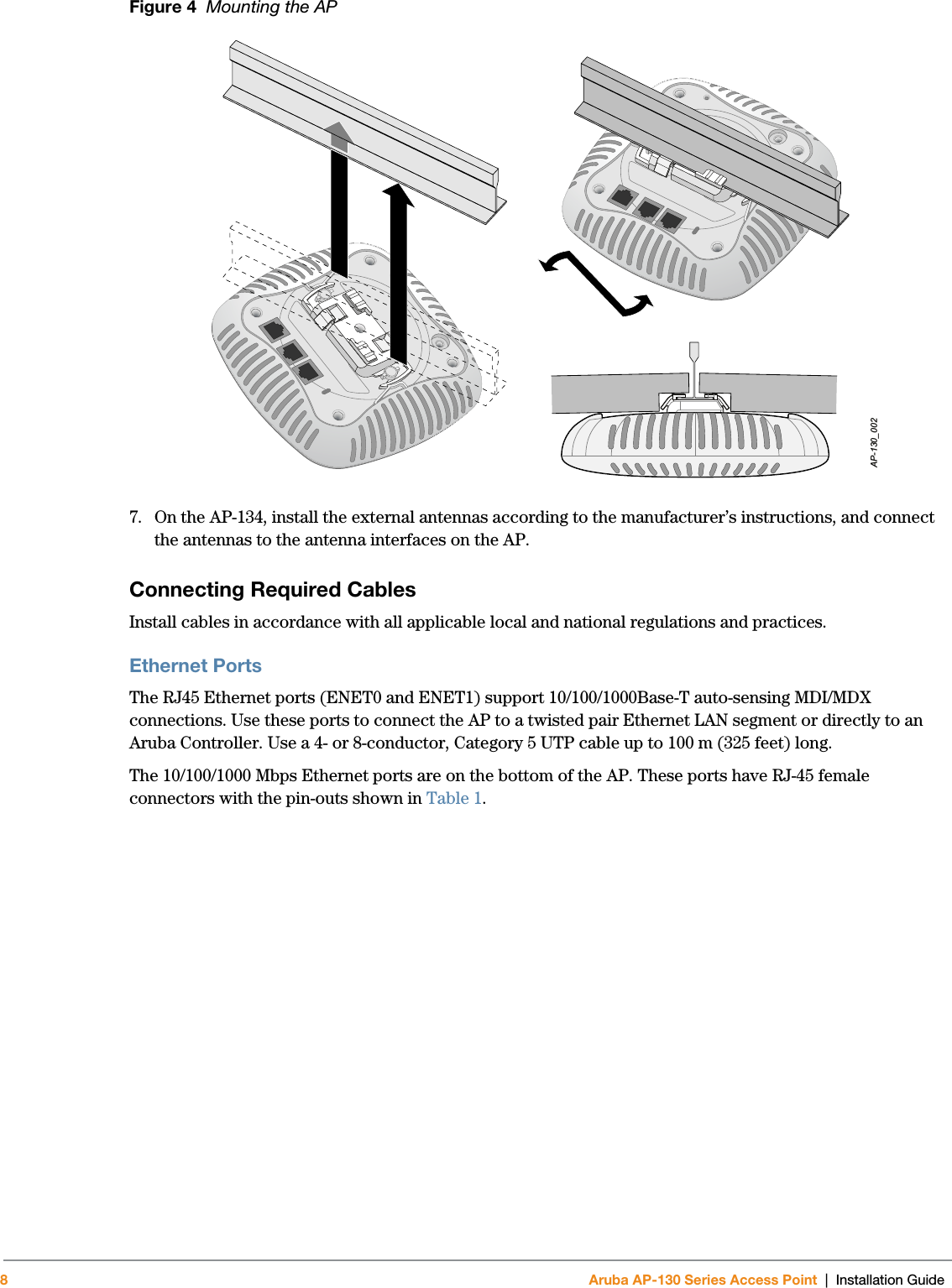 Aruba Networks AP134135 IEEE 802.11 a/b/g/n Access Point User Manual ...