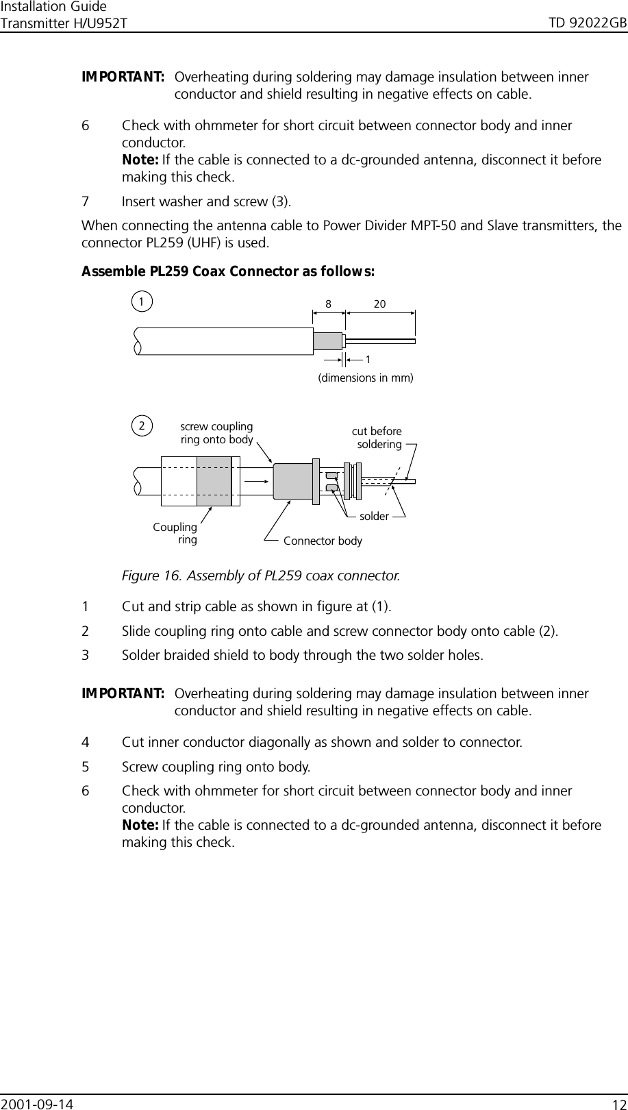 Ascom Wireless Solutions U952T UHF Base Station Fixed Transmitter User ...