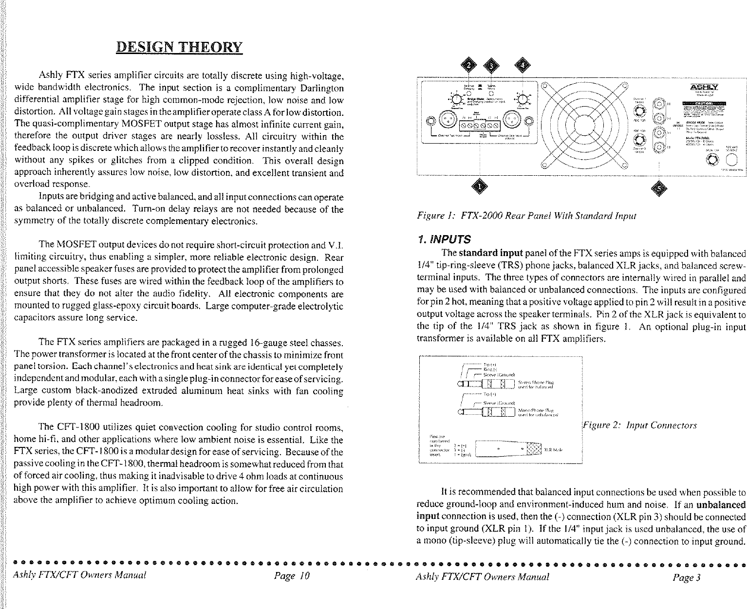 Ashly Mos Fet Power Amplifiers Cft Series Users Manual