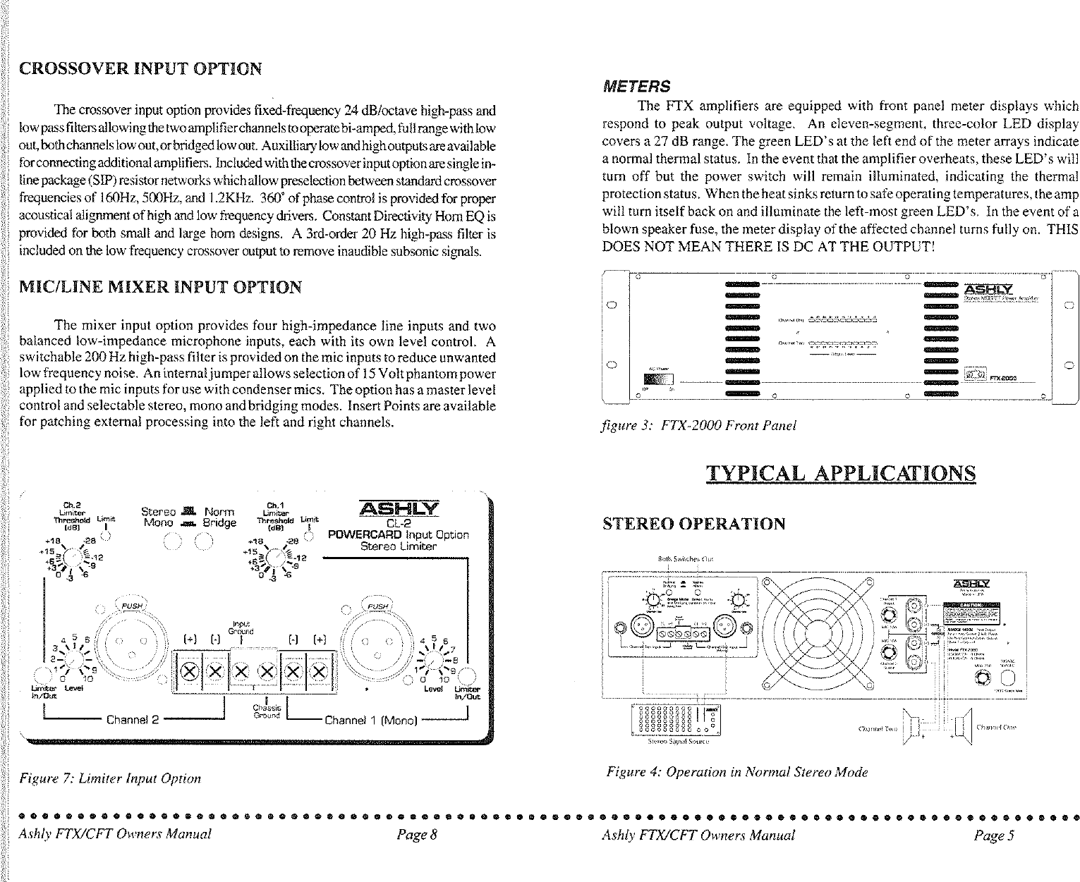 Ashly Mos Fet Power Amplifiers Cft Series Users Manual
