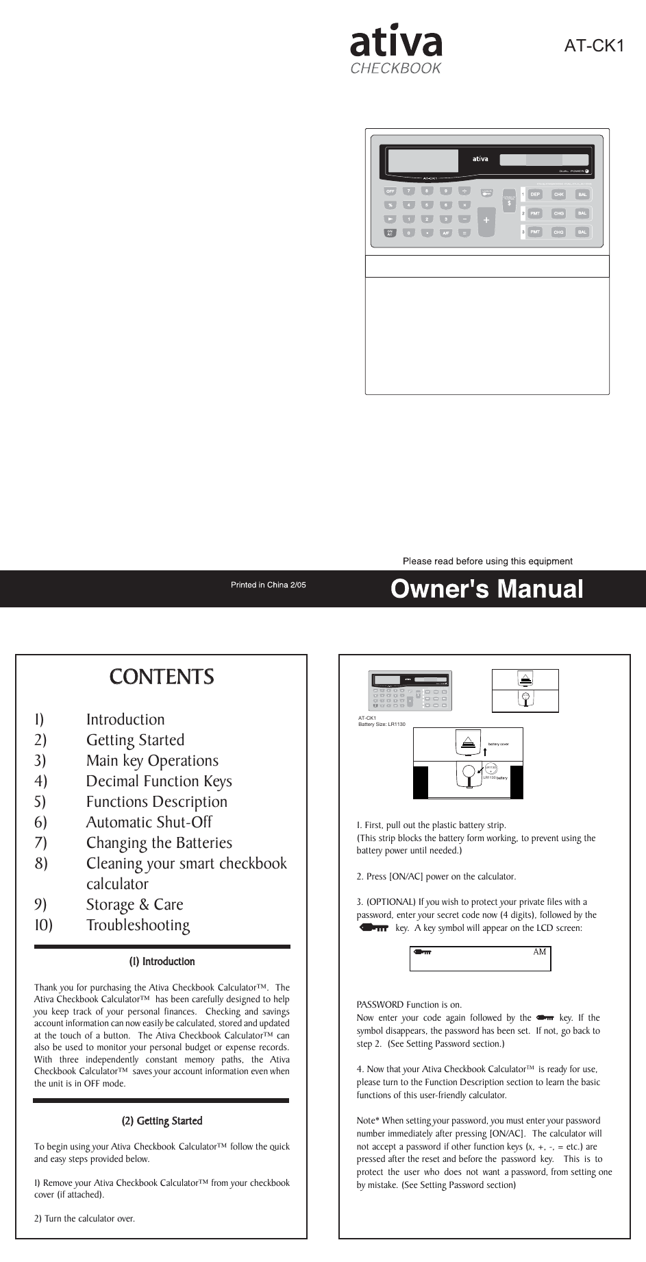 Ativa At Ck1 Users Manual AT_CK1_om