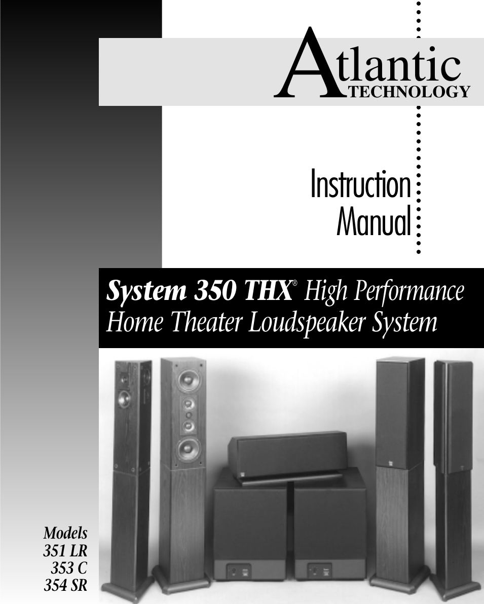 Atlantic Technology 350 Thx Users Manual