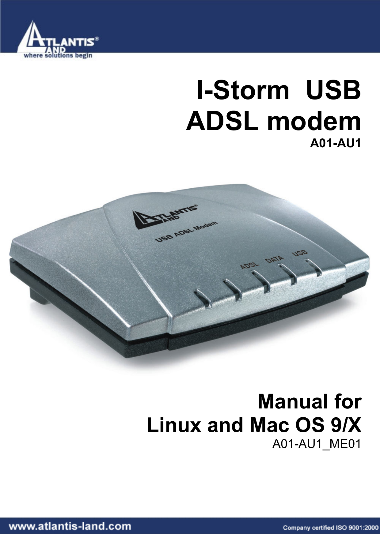 Atlantis Land I Storm Usb Adsl Modem A01 Au1 Users Manual AU1_ME01 ...