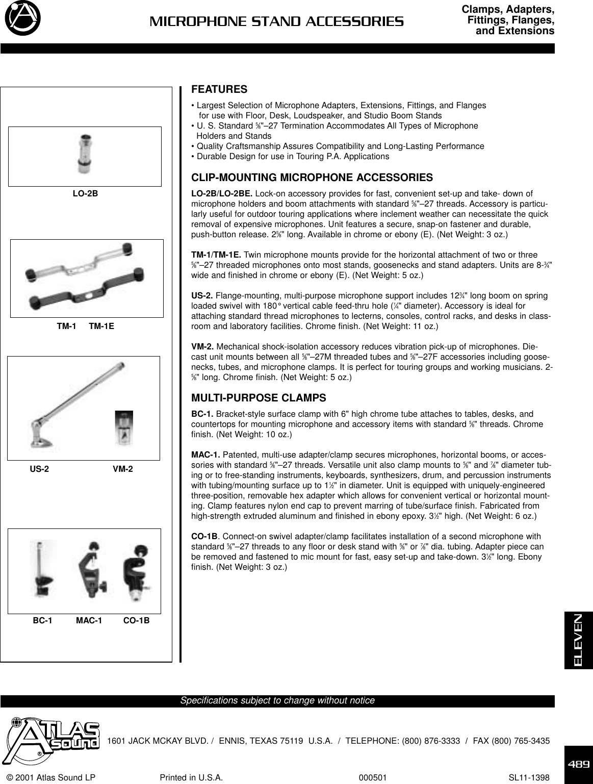 Atlas Sound Bc 1 Users Manual