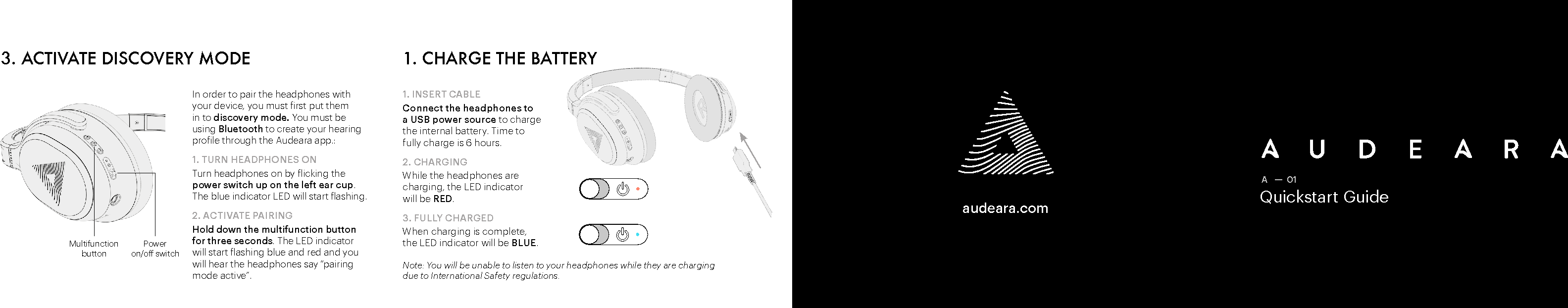 Audeara A01 Bluetooth Active Noise Cancelling Headphone User Manual