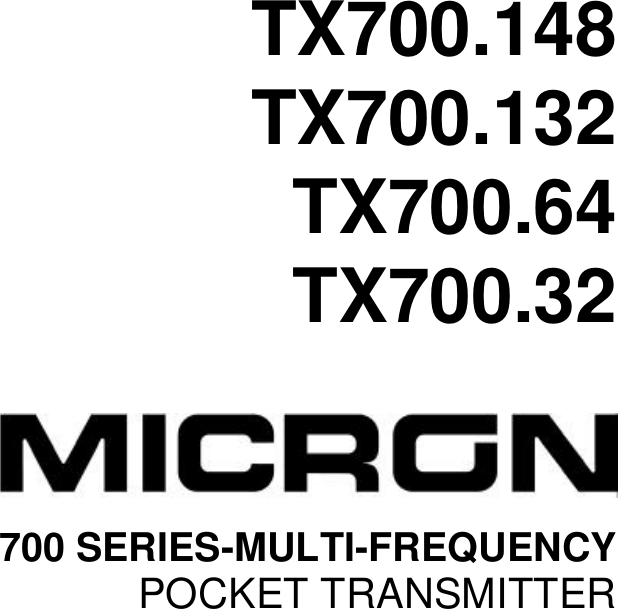 Audio Engineering TX700 Multi-frequency pocket transmitter User Manual ...