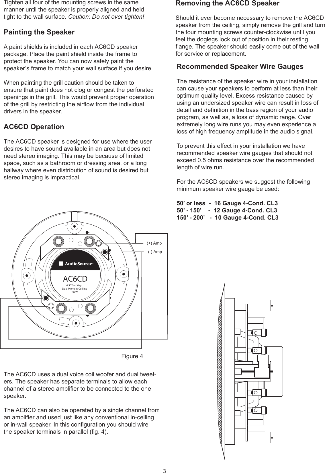 Audiosource Speaker In Ceiling System Users Manual AS7c Pg1