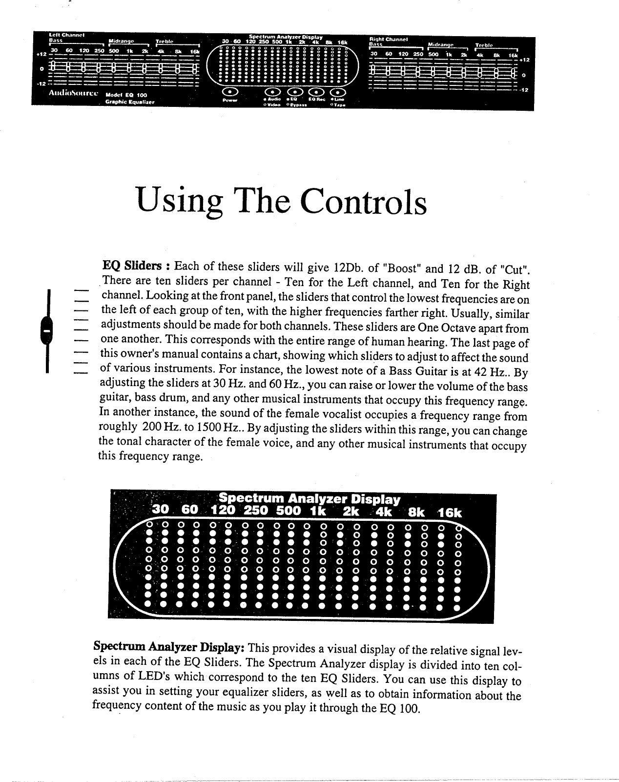 Audiosource Stereo Equalizer Eq 100 Users Manual