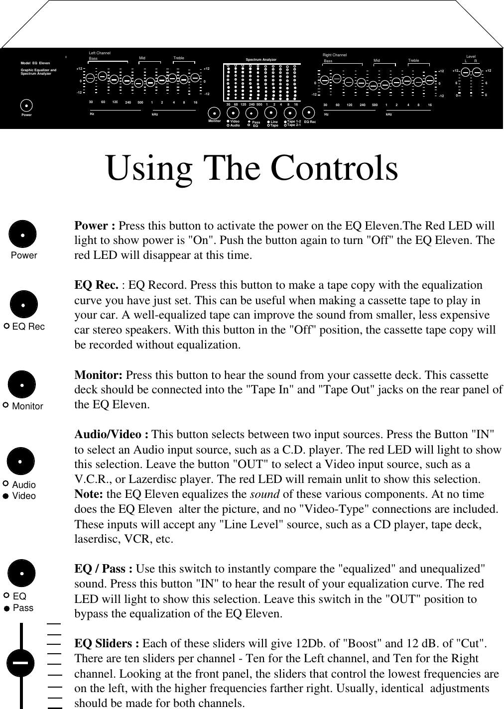 Audiosource Stereo Equalizer Eq Eleven Users Manual