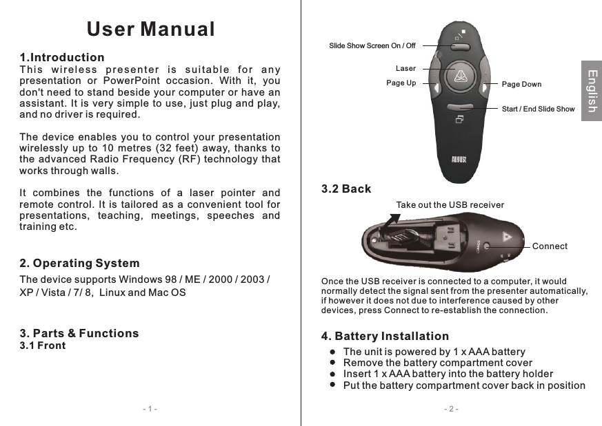 August LP205R manual EN