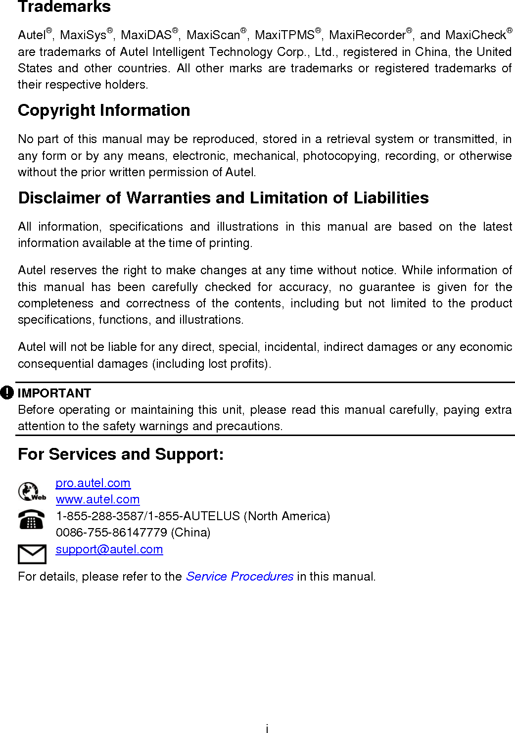 Autel Intelligent Technology VCMI1911 MaxiFlash VCMI User Manual