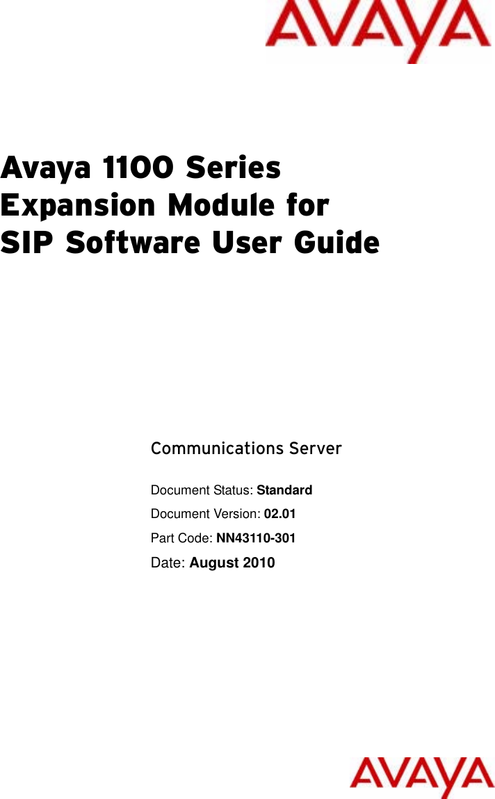 Avaya 1100 Series Expansion Module For Sip Software 3 2 User Guide