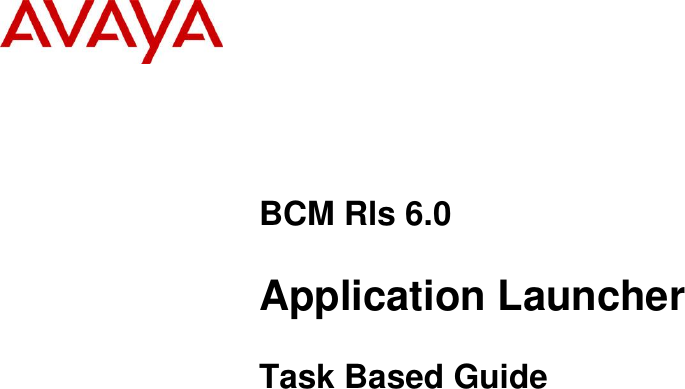 Avaya Application Launcher Bcm Rls 6 0 Users Manual