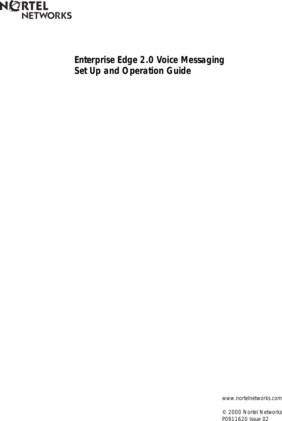 Avaya Bcm 2 0 Voice Messaging Users Manual 2.0 Set Up And Operation Guide
