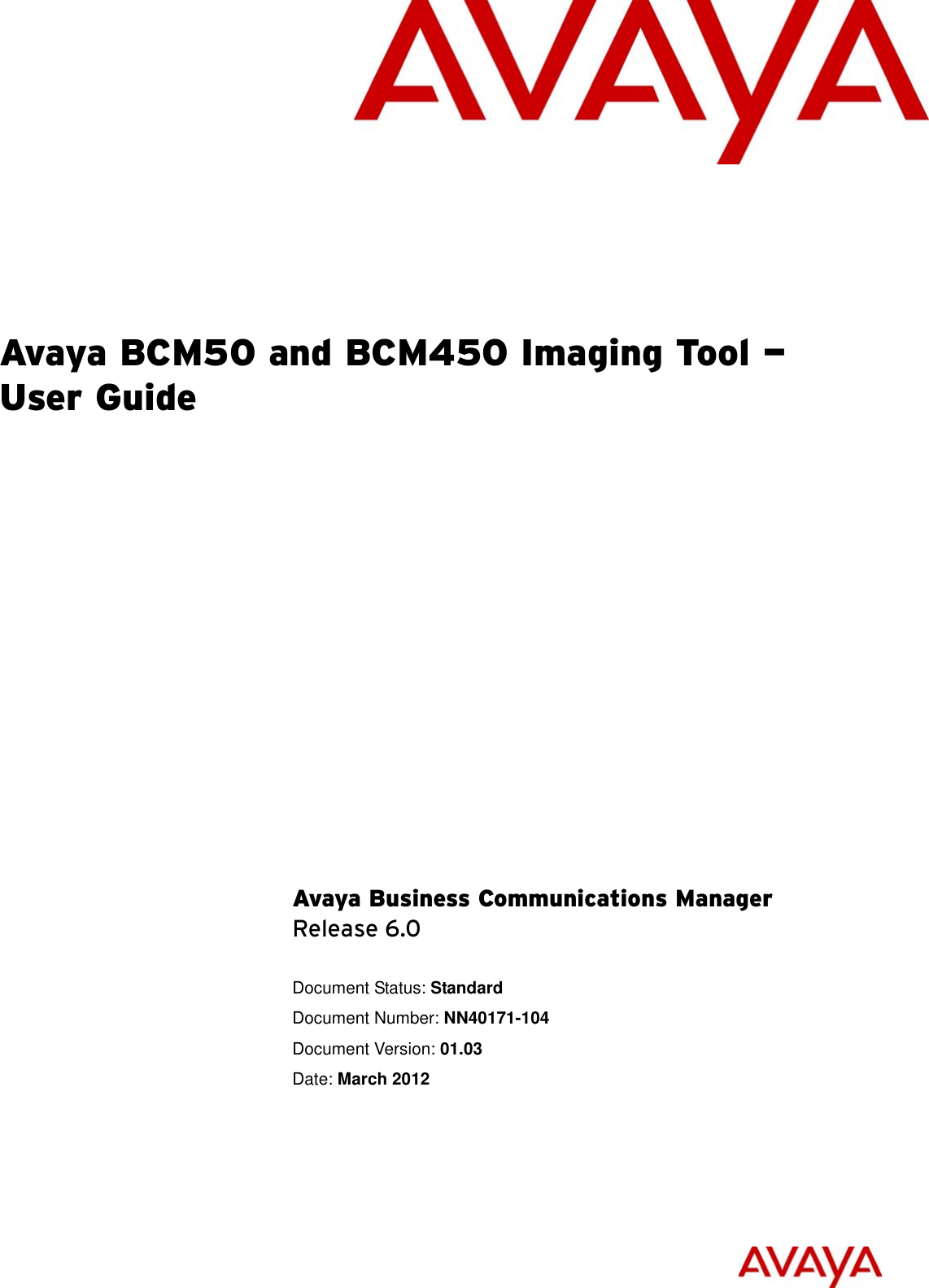 Avaya Bcm50 And Bcm450 Imaging Tool User Guide BCM