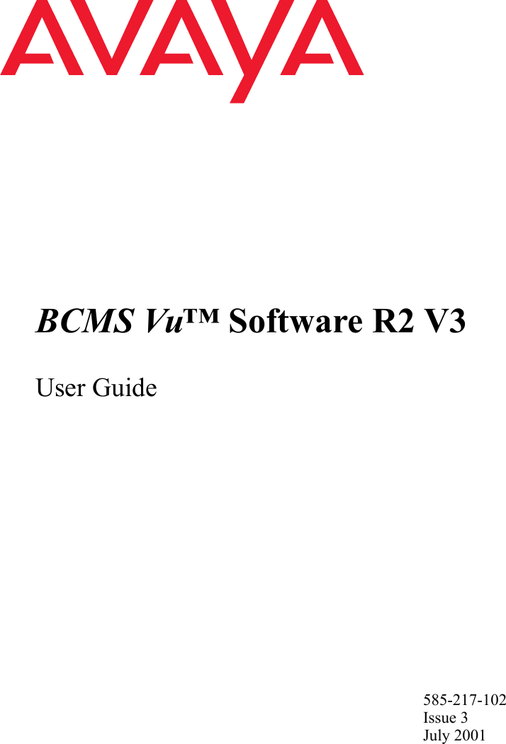 Avaya Bcms Vu Software R2 V3 User Guide