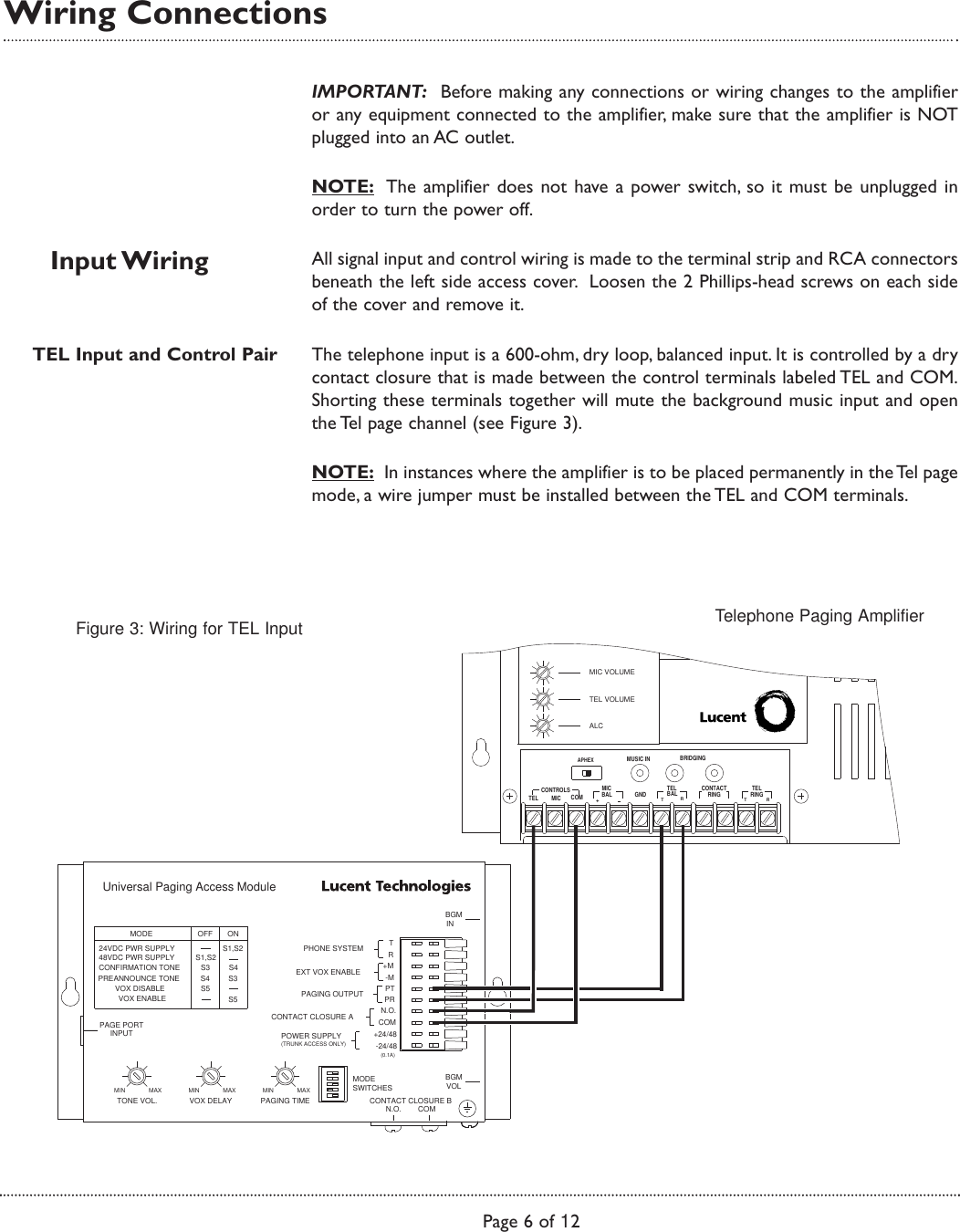 Avaya Bogen Telephone Paging Amplifier 35 And 100 Watt s Installation ...