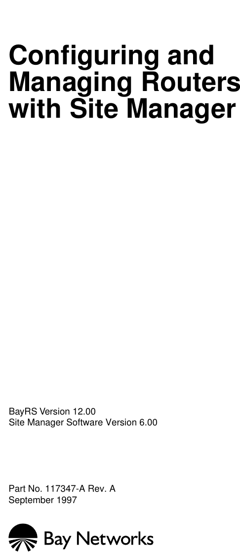 Avaya Configuring And Managing Routers With Site Manager Users Manual ...