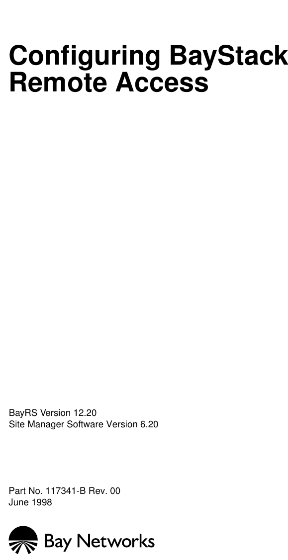 Avaya Configuring Baystack Remote Access Users Manual V 12.20,