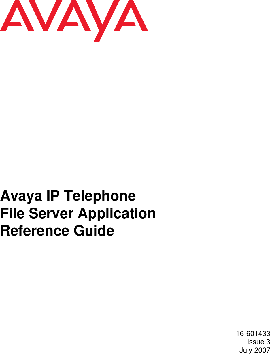 Avaya Ip Telephone File Server Application Note IPTel_Server