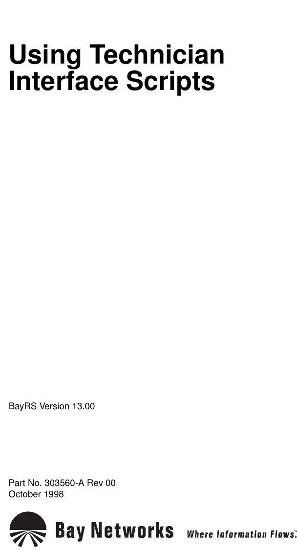 Avaya Using Technician Interface Scripts Users Manual V13.00,