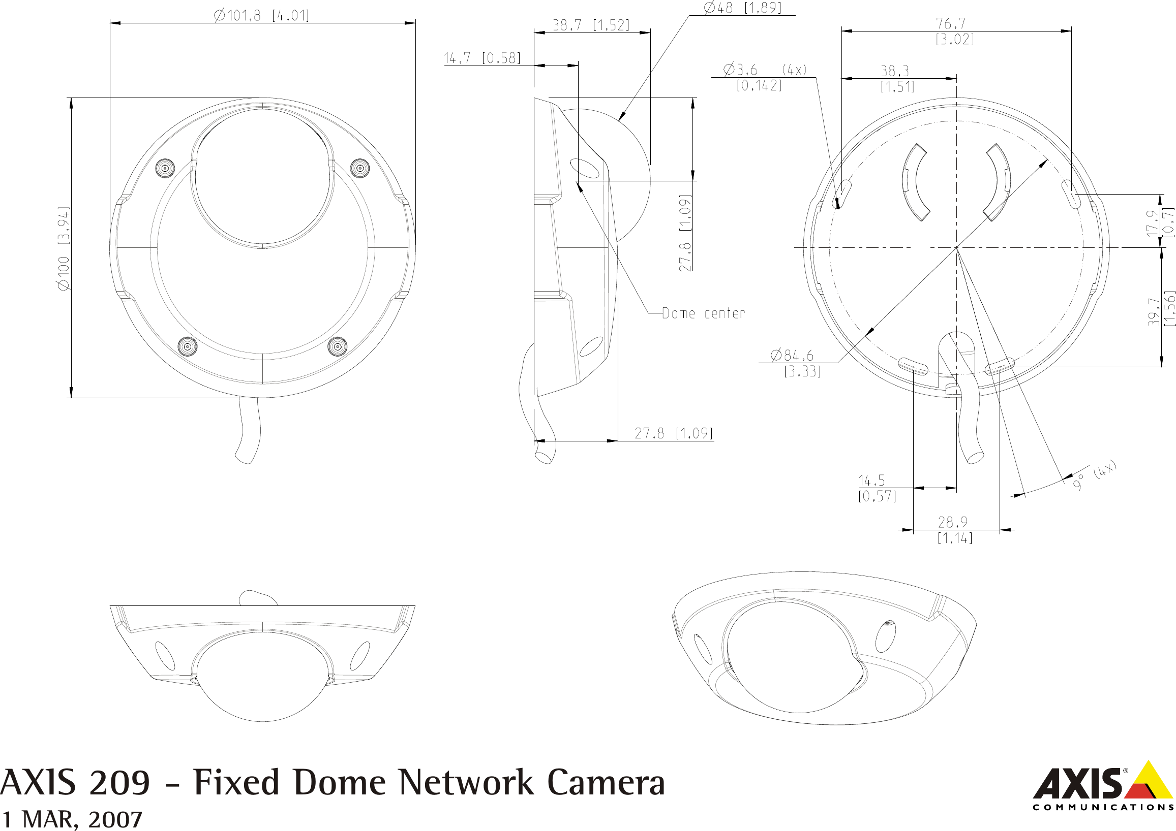 Axis Communications 209 Users Manual Drw_209_cadspecs_0103
