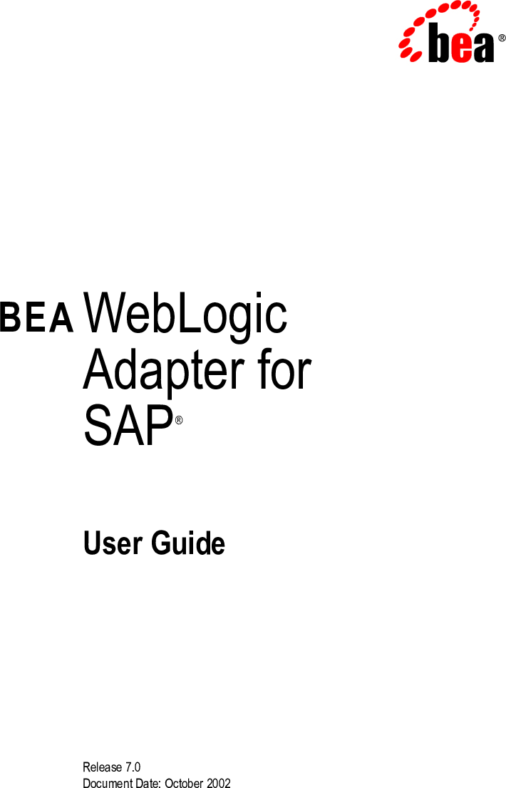 BEA WebLogic Adapter For SAP User Guide Manual To The 3dec3f15 b490 ...