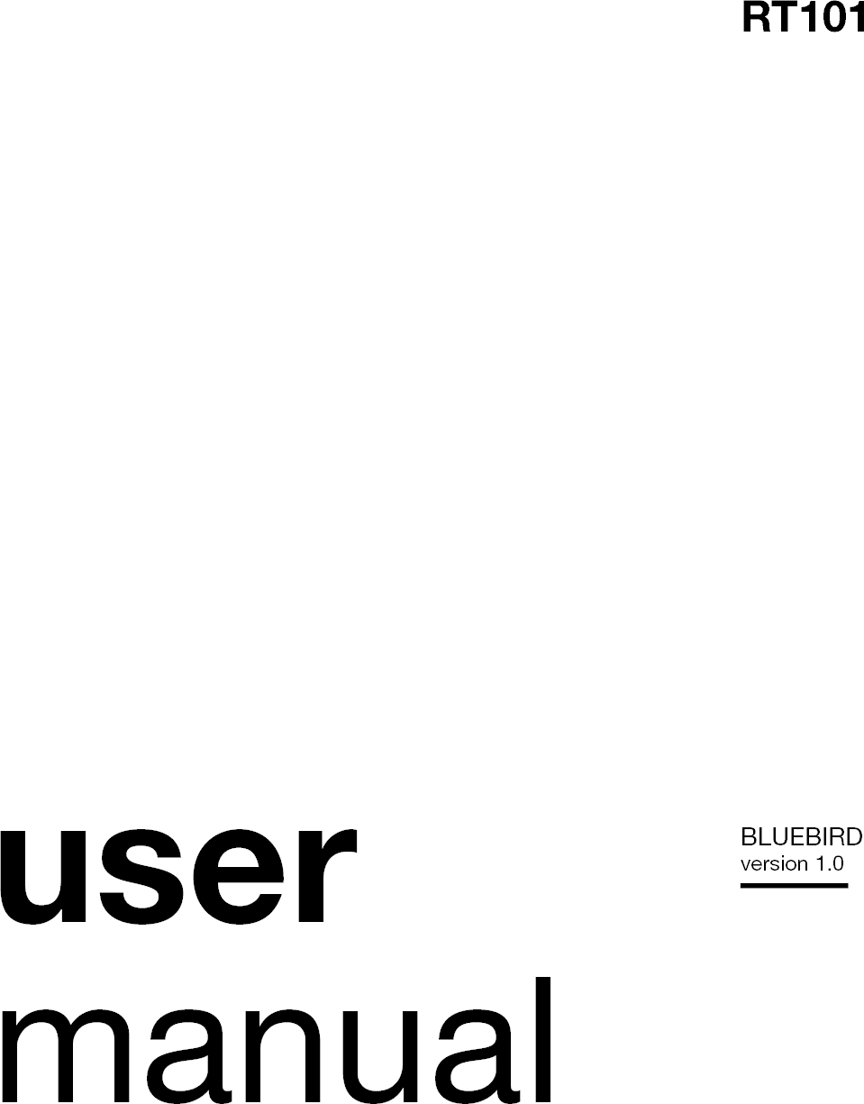 BLUEBIRD RT101 Tablet User Manual