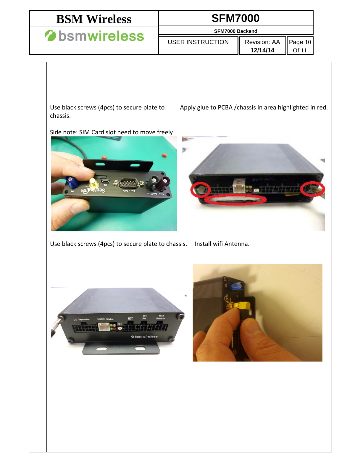 BSM Wireless TXQ TxQ Module User Manual Work Instruction
