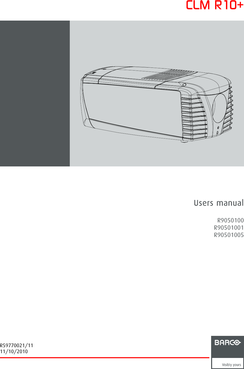 Barco Clm R10 R9050100 Users Manual