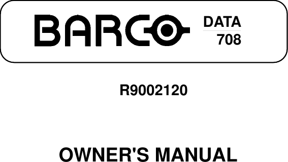 Barco R9002120 Users Manual